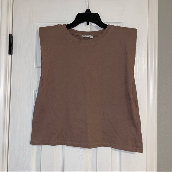 Zara | Tops | Zara Tank With Shoulder Pads | Poshmark